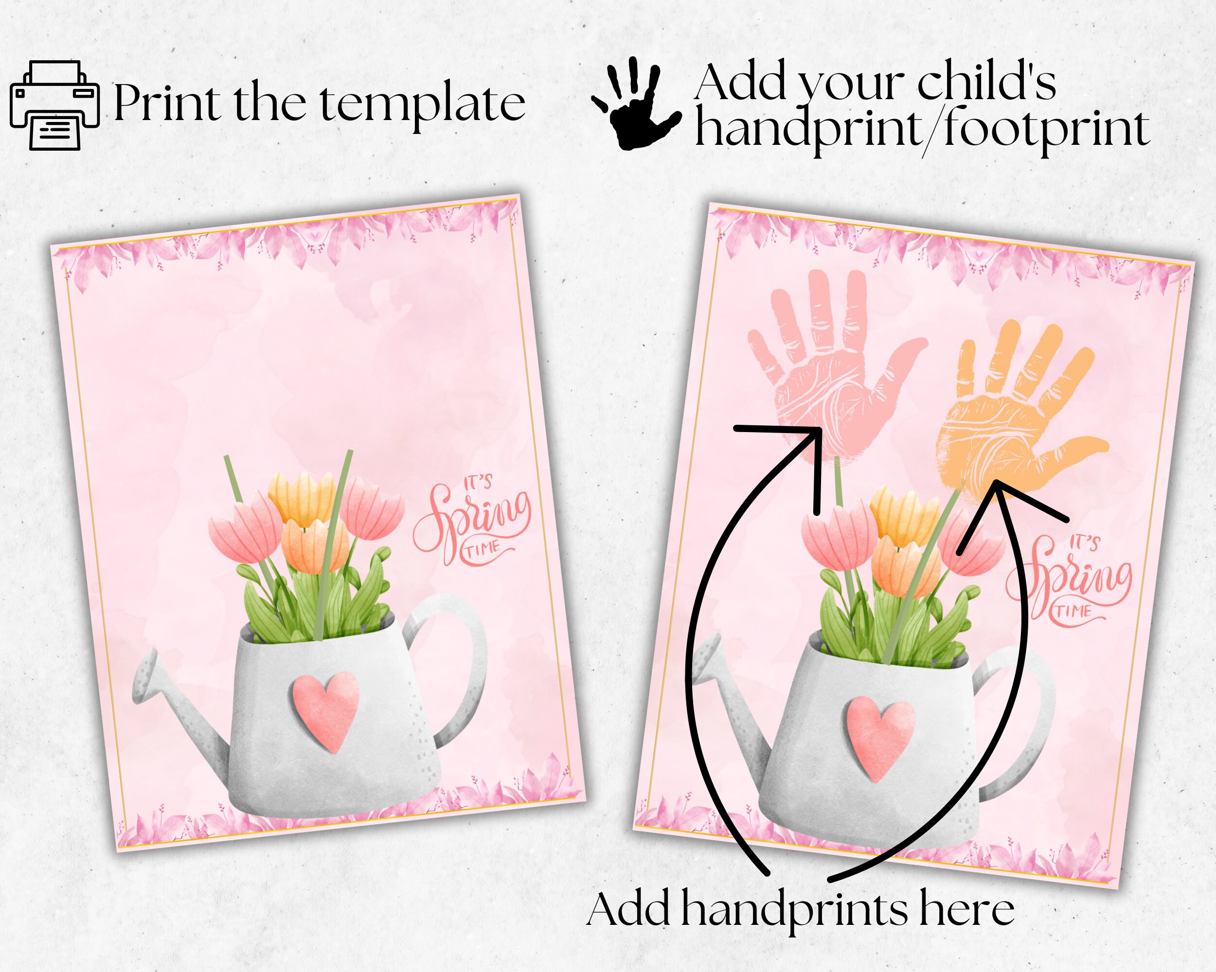 Spring Handprint Art Craft, Mother's Day Handprint Art, Preschool ...
