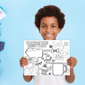 Father's Day Activity Placemat, Best Dad Placemat, Kid's Activity Sheet ...
