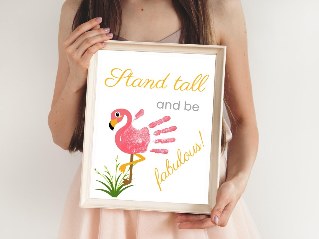 Flamingo Handprint Craft, Flamingo Craft, Summer Handprint Art ...
