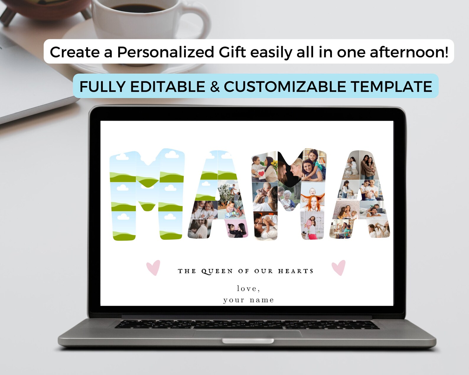 Custom Mama Photo Collage Template, Personalized Birthday Card, Mom ...