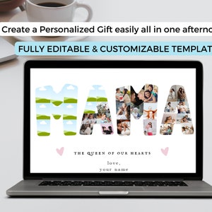 Custom Mama Photo Collage Card Template, Personalized Birthday Gift ...