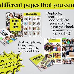 High School Yearbook Template, Class of 2025 Editable Senior Yearbook ...