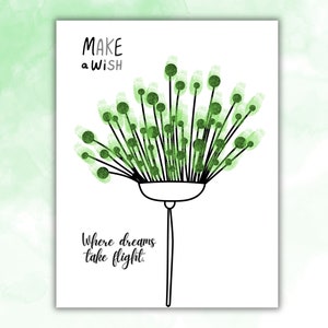 Fingerprint Dandelion Art Craft, Wishes Handprint Craft, Keepsake DIY ...