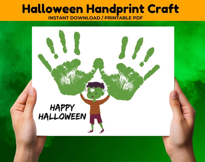 PRINTABLE Halloween Handprint Activity, Handprint Art Craft ...