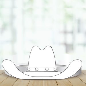 Cowboy Hat Paper Crown, Coloring Craft for Kids, Cowgirl & Cowboy ...