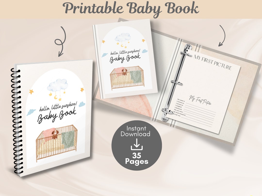 Baby Book Printable, Baby Memory Book, Baby Book First Year, Newborn ...