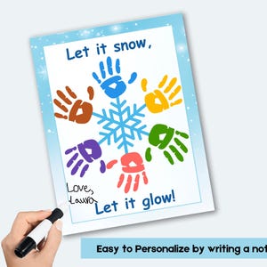 Let It Snow Handprint Craft Template, Printable Winter Handprint ...