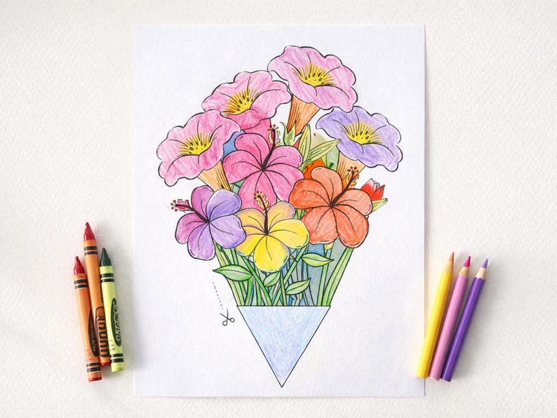 DIY Bouquet Bundle, Mother's Day Printable Flower Craft for Mum (PDF ...