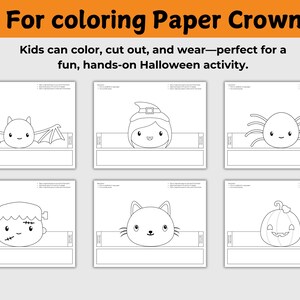 Halloween Paper Crown Bundle, Witch Crown, Frankenstein Headband ...