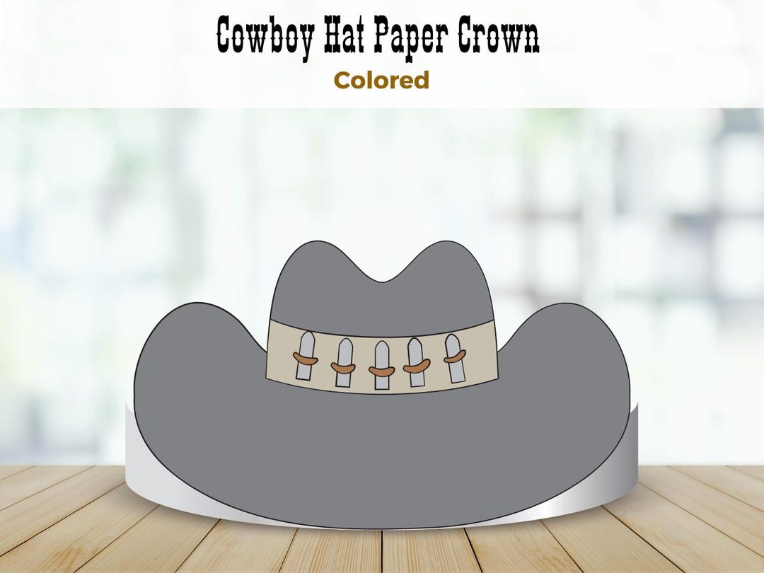 Cowboy Hat Paper Crown, Cowgirl & Cowboy Activity, Wild West Costume ...