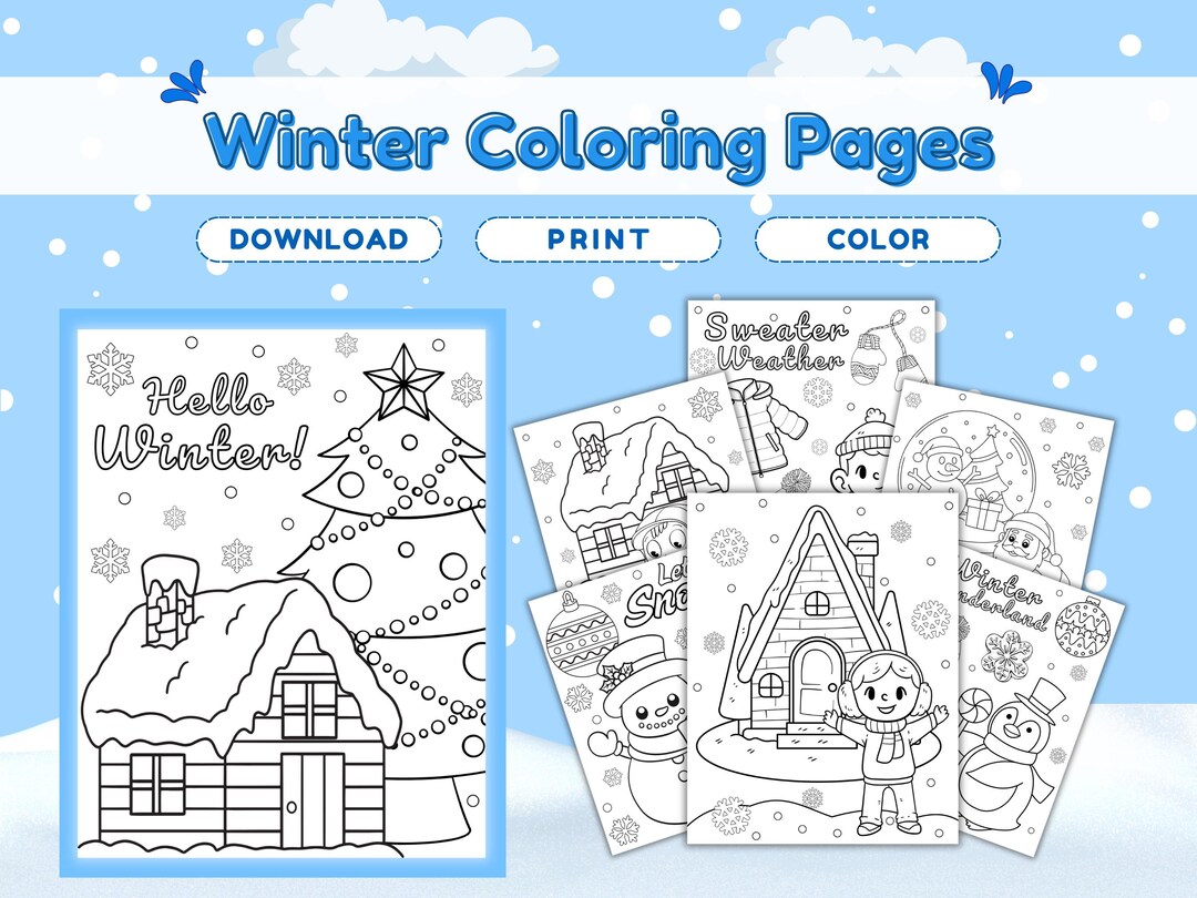 Printable Winter Coloring Pages, Alphabet Winter Coloring, Winter ...