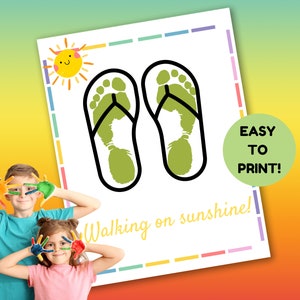 Summer Footprint Art Craft, Beach Footprint Art Craft, Baby Keepsake ...