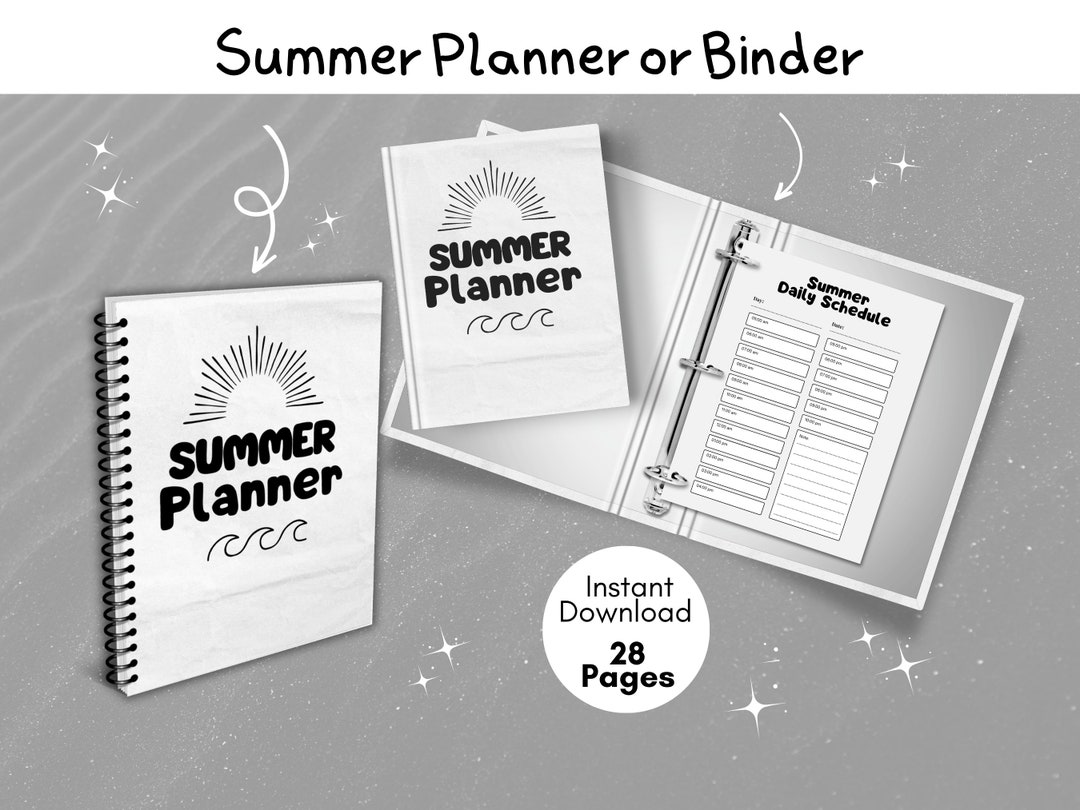 Printable Summer Weekly Planner for Kids, Summer Checklist, Summer ...