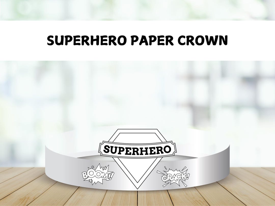 Superhero Paper Crown Template, Printable Paper Crown, Superhero ...