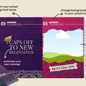 High School Yearbook Template, Editable Senior Memory Book, School ...