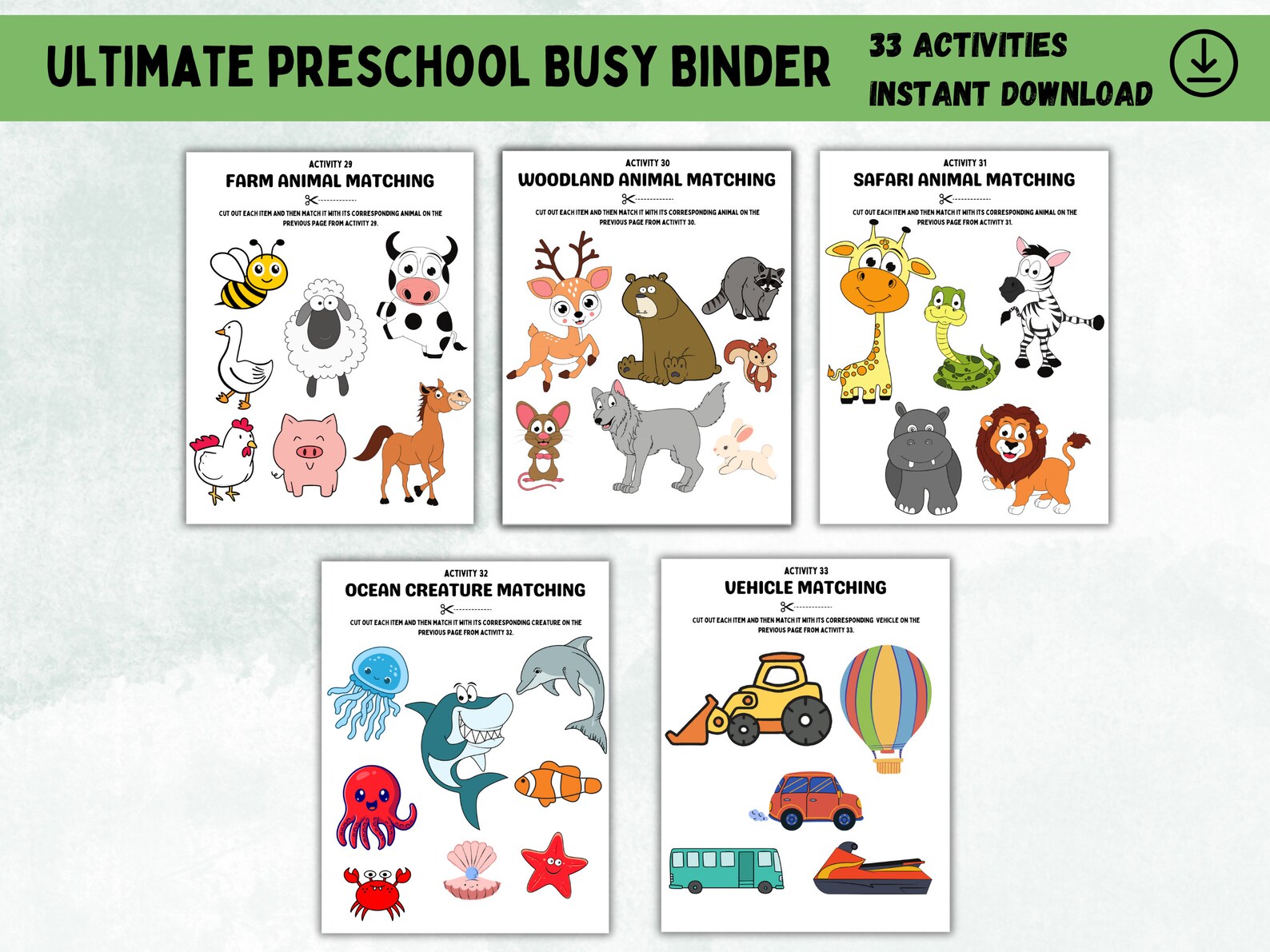 Preschool Busy Book Binder, 33 Learning Activities (PDF Printable) - Etsy