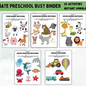Preschool Busy Book Binder, 33 Learning Activities (PDF Printable) - Etsy