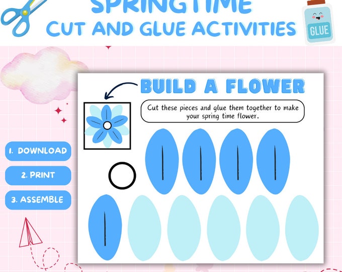 Lion Cut and Glue Craft: Printable Coloring Activity (digital Download ...