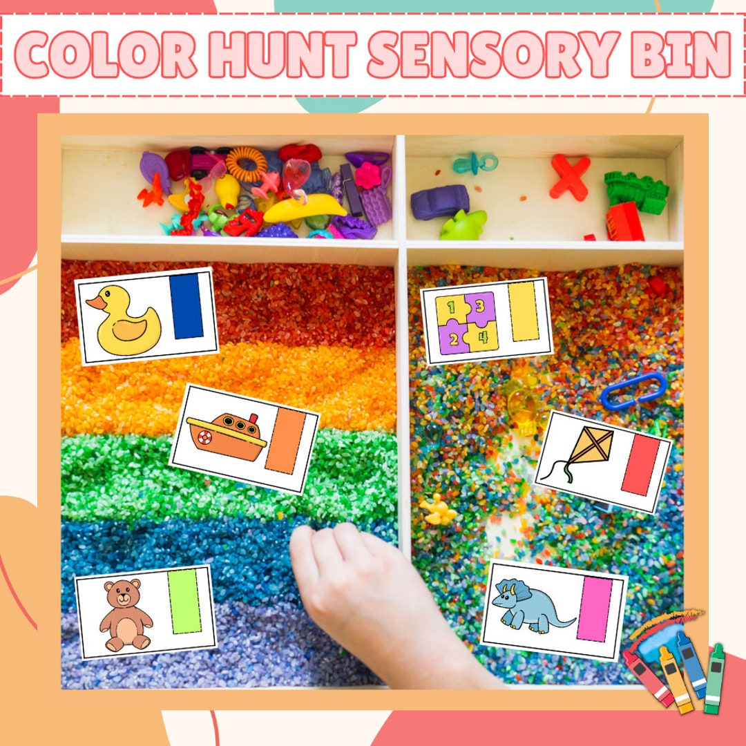 Color Hunt Sensory Bin Cards, Learning Activities, Animal Sensory Bin ...
