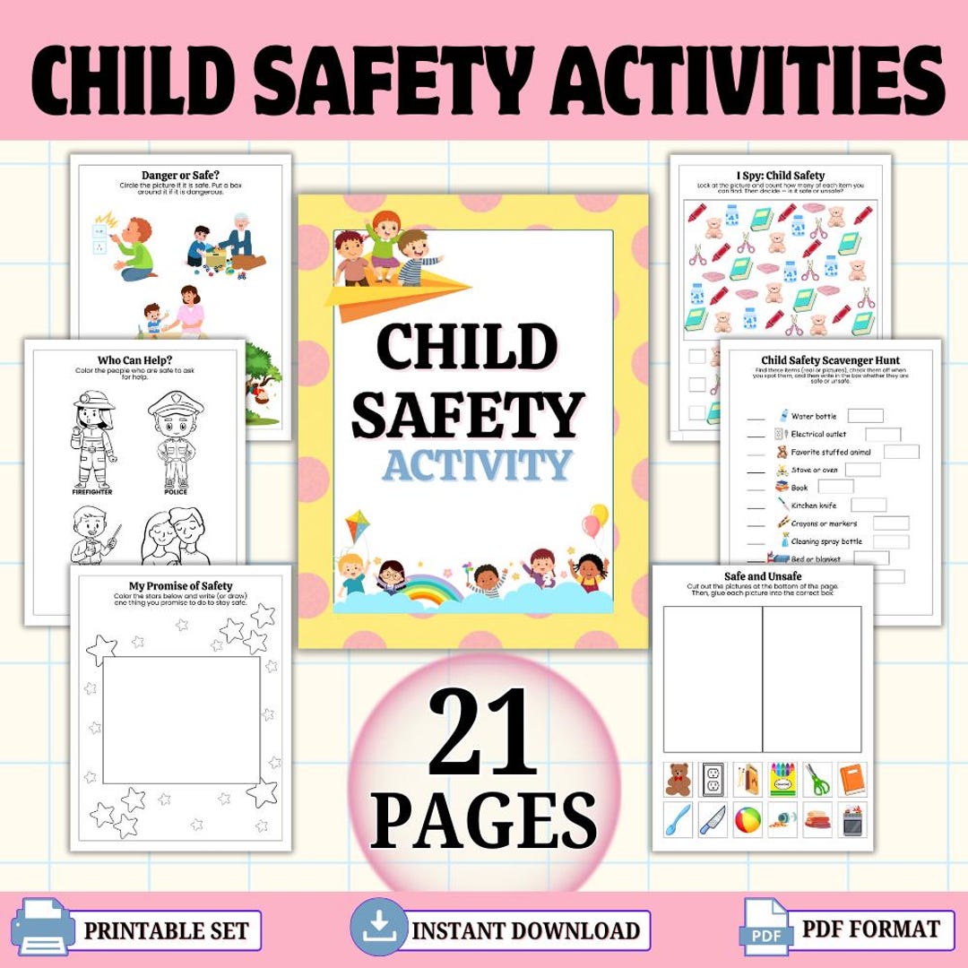 Child Safety Activities for Kids, Safety Worksheets, Safety Coloring ...