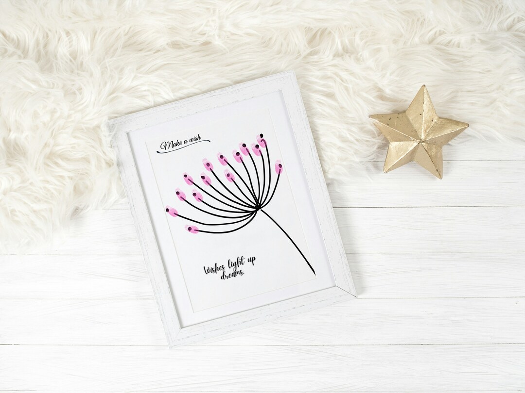 Dandelion Fingerprint DIY Craft for Kids, Wishes Handprint Craft ...