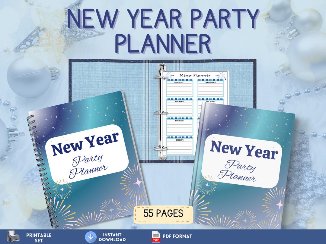 New Year Party Planner Printable, NYE Event Planning Organizer With ...