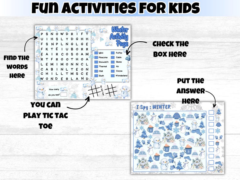 Winter Kids Craft Bundle, Coloring Pages, Origami & Paper Crown Set ...