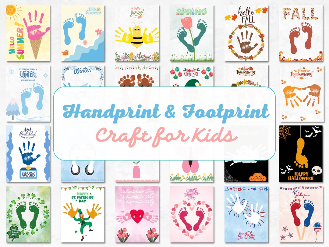 Handprint & Footprint Craft Bundle, Handprint Memory Book, Memory Art ...