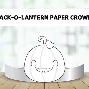 Halloween Paper Crowns Printable, Halloween Party Hats, Kids Halloween ...