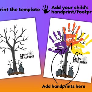 Halloween Handprint Art Craft, Memory Baby Art Halloween Keepsake ...