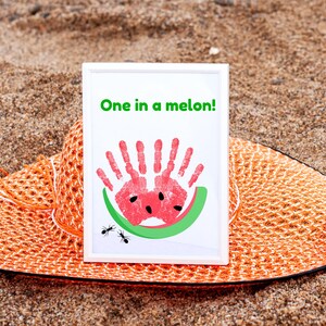 Watermelon Handprint Art, Printable Summer Handprint Craft, Toddlers ...
