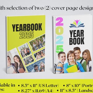 Class of 2025 High School Yearbook Template, Editable Senior Yearbook ...