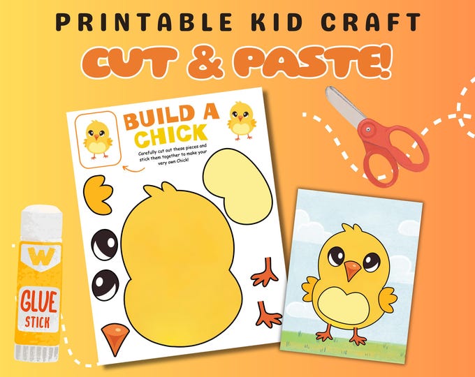 Chick Cut and Paste Printable, Build a Chick in Its Eggshell Preschool ...
