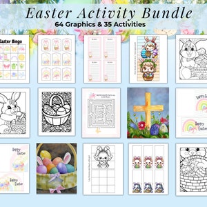 Easter Printable Activity Bundle, Easter Bingo Game, Coloring Pages ...