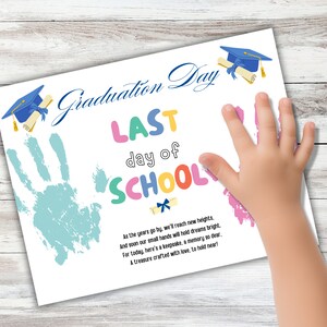 Last Day of School Handprint Art Craft, Kindergarten Preschool ...