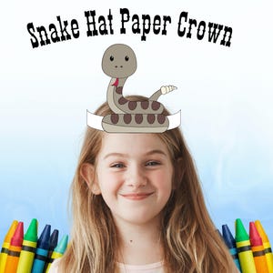 Rattlesnake Hat Paper Crown Craft, Snake Paper Crown Template, Wild ...
