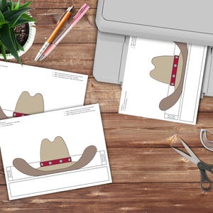 Cowboy Hat Paper Crown, Coloring Craft for Kids, Cowgirl & Cowboy ...