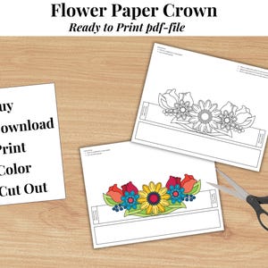 Flower Paper Crown Template, Printable Paper Crown, Fairy Craft ...
