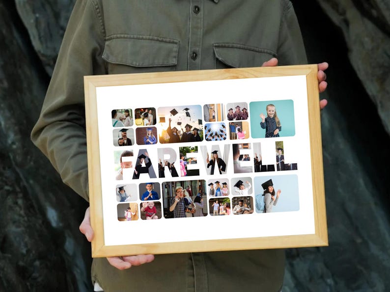 Farewell Photo Collage Templates, Retirement or Goodbye Gift for ...