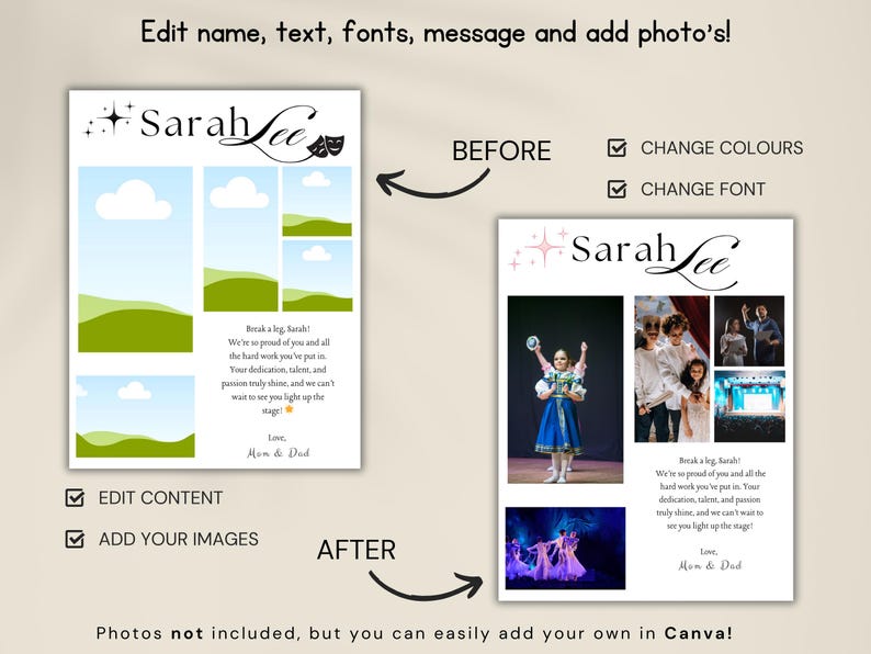 Drama Student Theatre Program Ad Template, Full Page Playbill Tribute ...