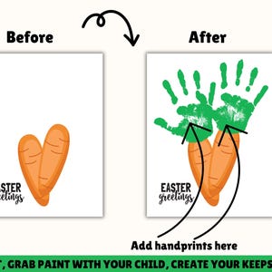 Easter Carrot Handprint Art, Handprint Craft, Easter Greetings, Baby ...