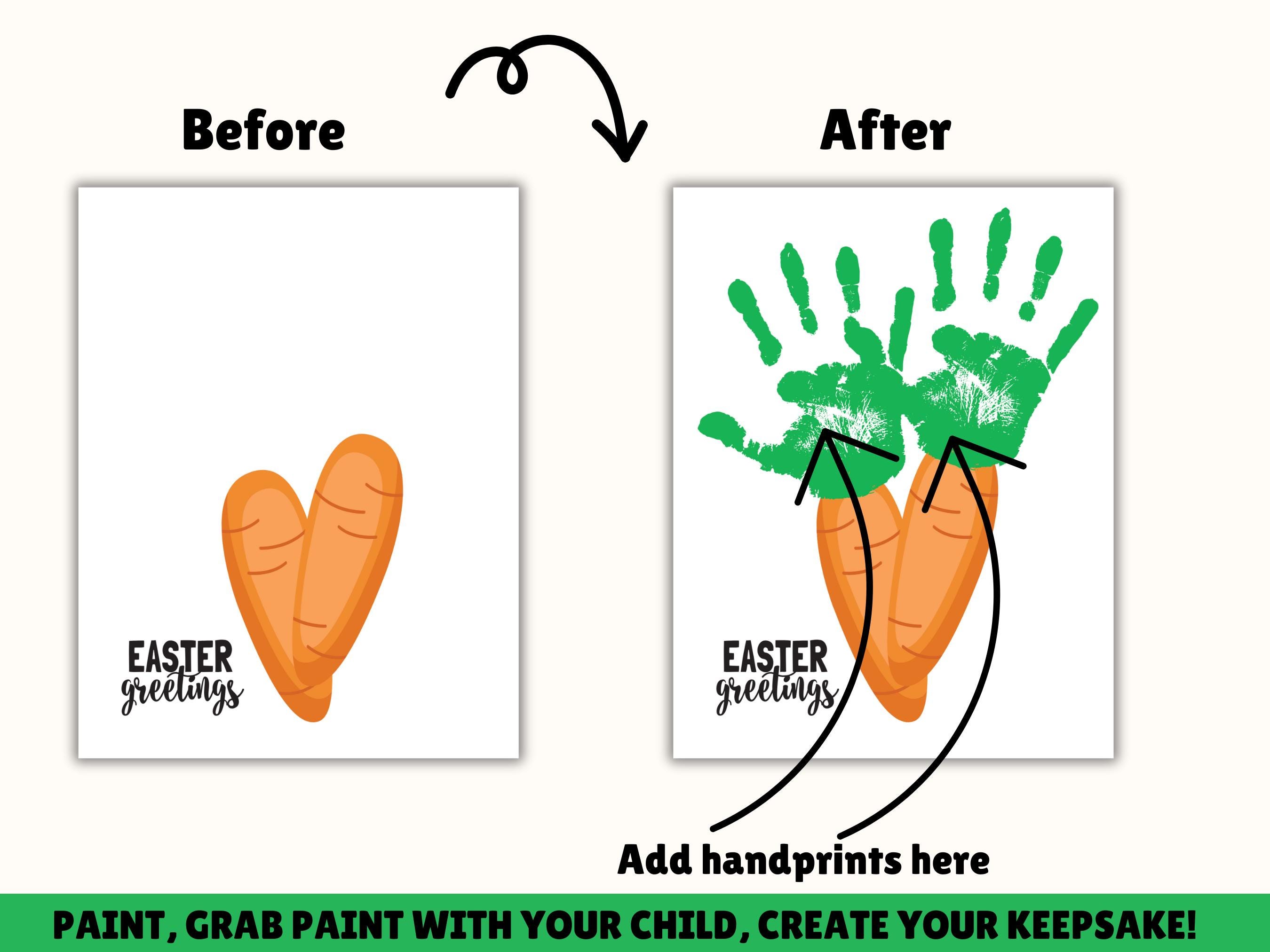 Easter Carrot Handprint Art, Handprint Craft, Easter Greetings, Baby ...