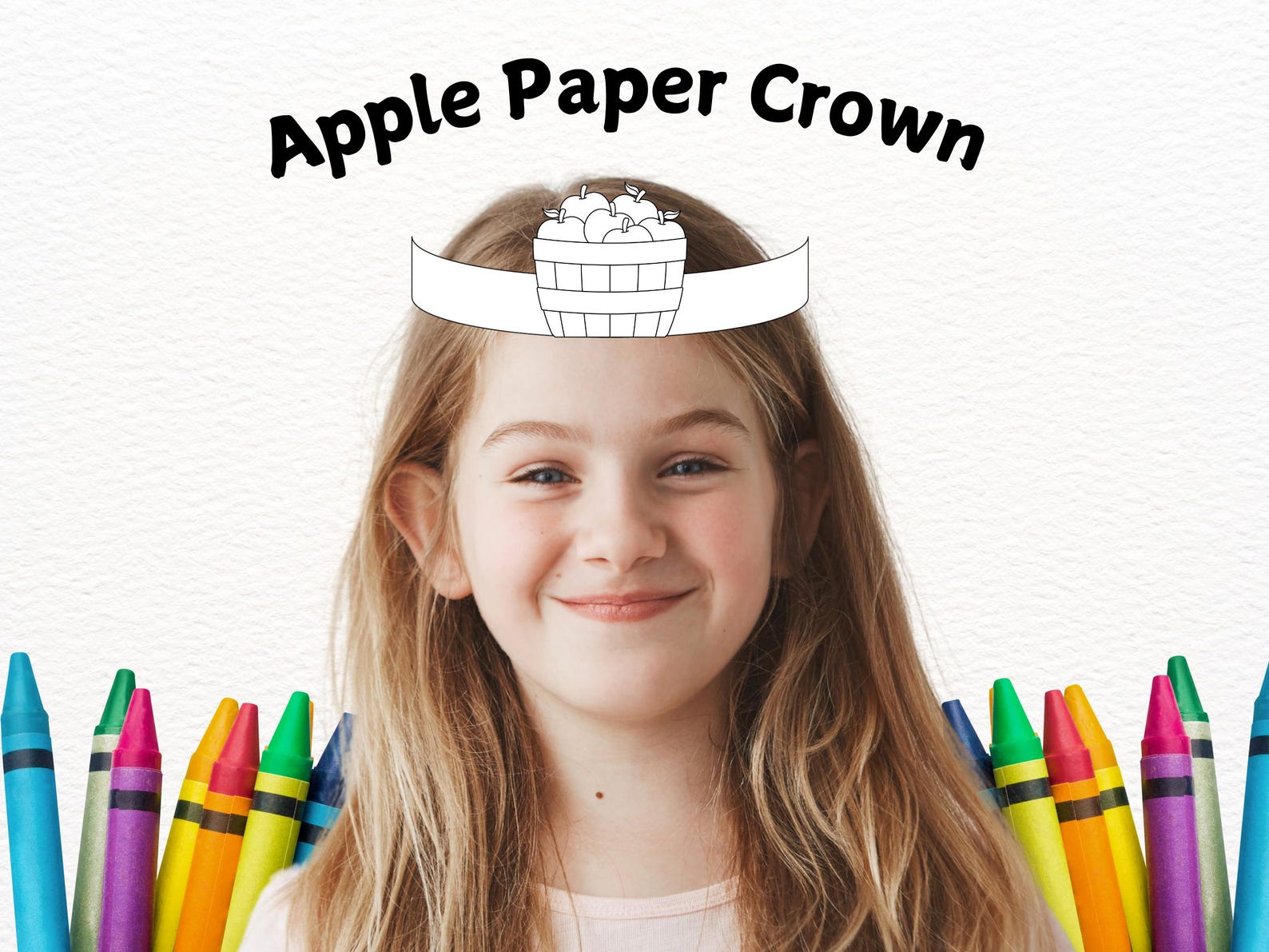 Basket of Apples Paper Crown, Thanksgiving Autumn Fall Party Coloring ...