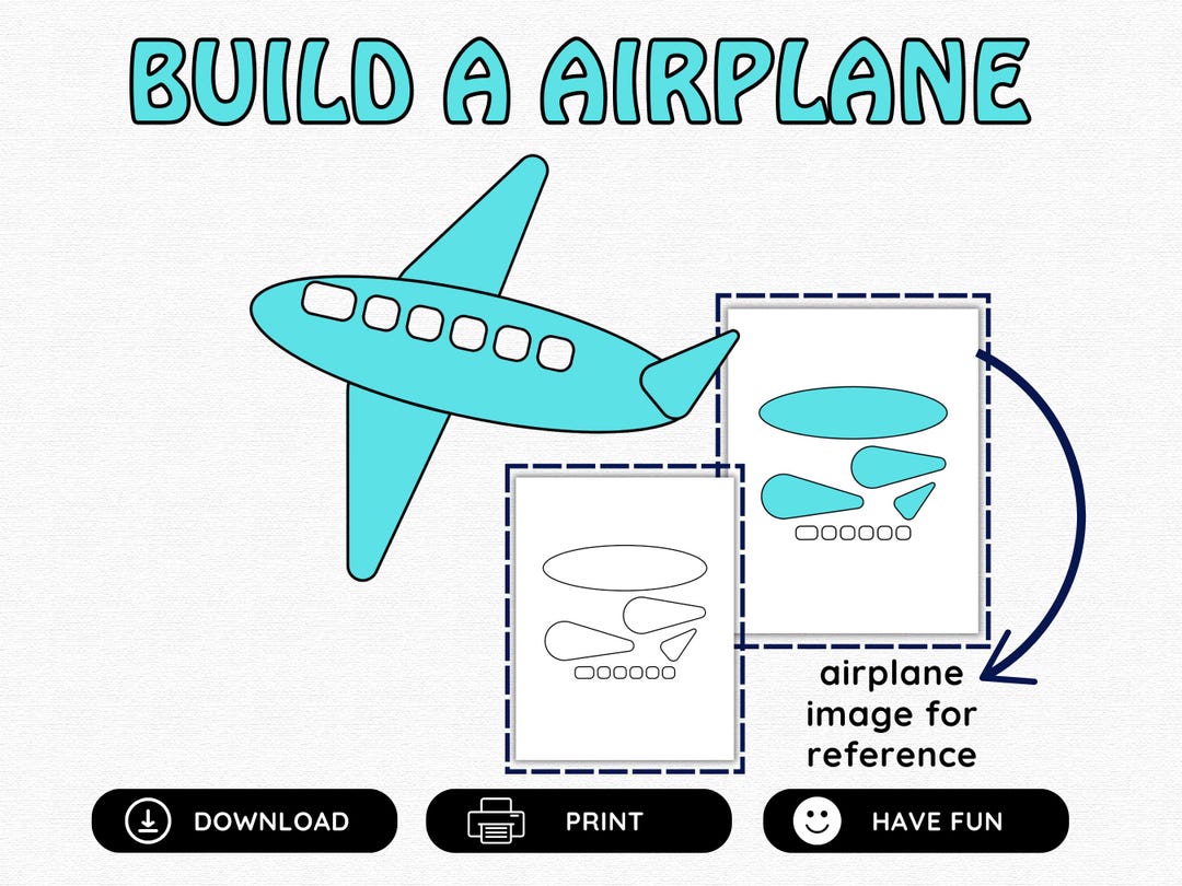 Build an Airplane Cut & Paste Craft, Plane Printable Template, Airplane ...