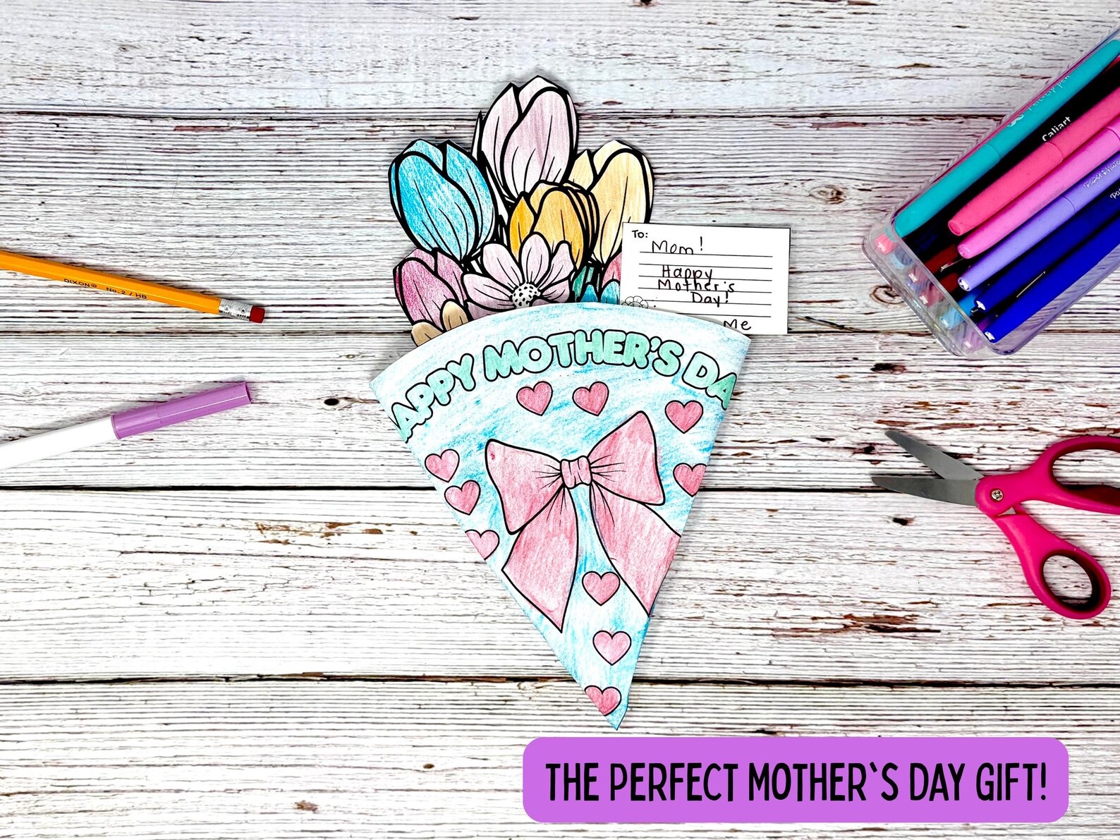 Mother's Day Build a Bouquet Craft, Mother's Day Printable Craft ...