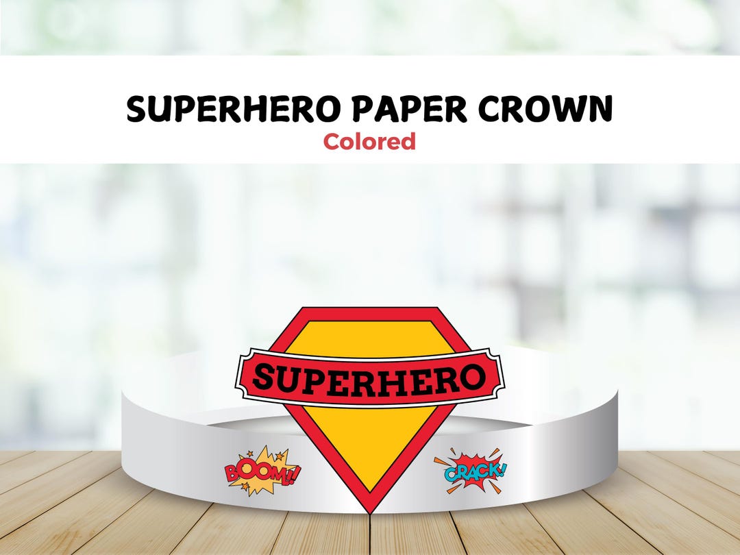 Superhero Paper Crown Template, Printable Paper Crown, Superhero Craft ...