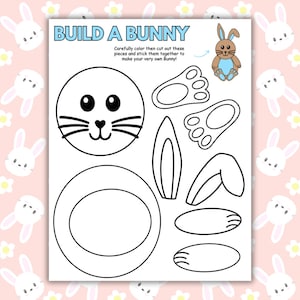 Build a Bunny Craft, Cut & Glue Activity, Printable Cut and Paste ...