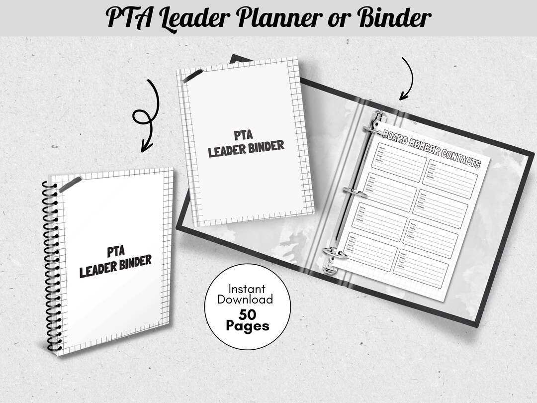 PTA Planner Printable, PTA Binder, Leader Planner Binder, PTA Volunteer ...