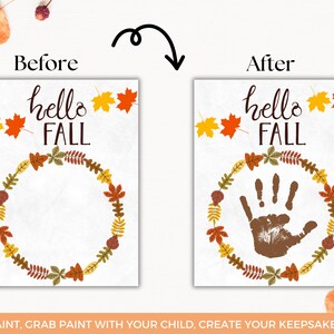 Fall Handprint Art Craft, Memory Baby Art Fall Keepsake, Fall Preschool ...