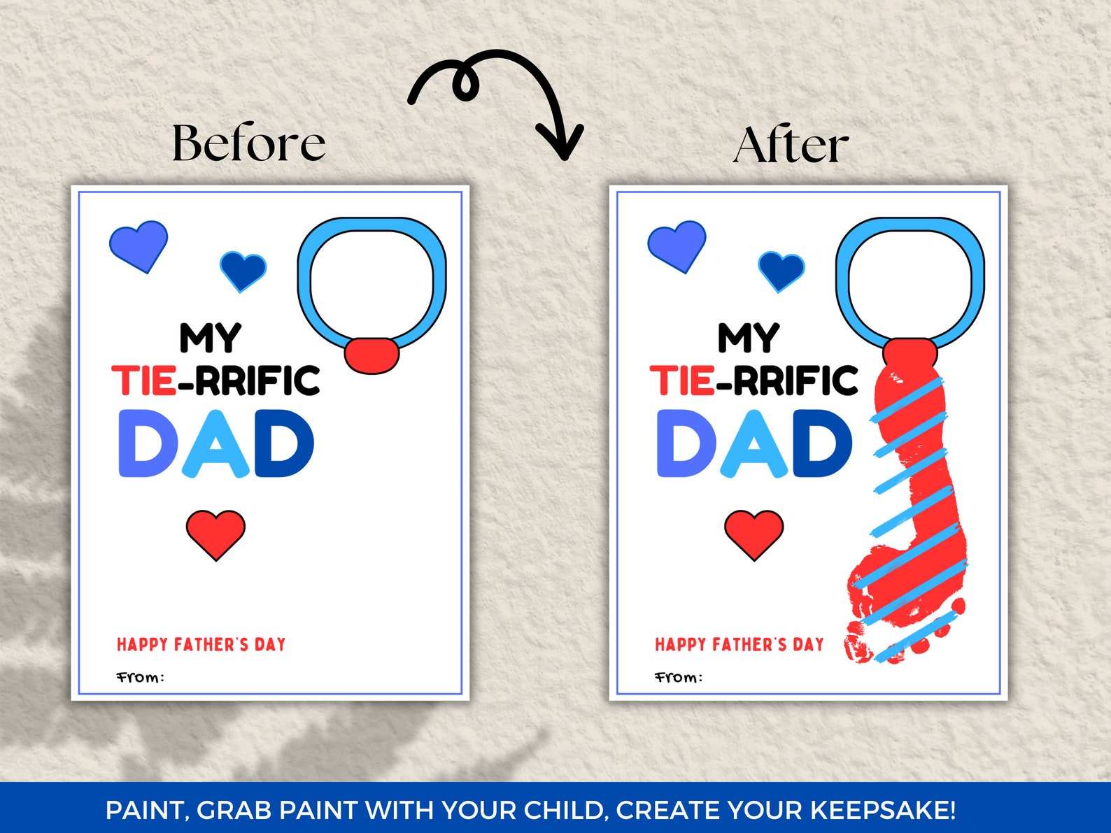 Father's Day Handprint & Footprint Craft Bundle, Fathers Day Crafts ...